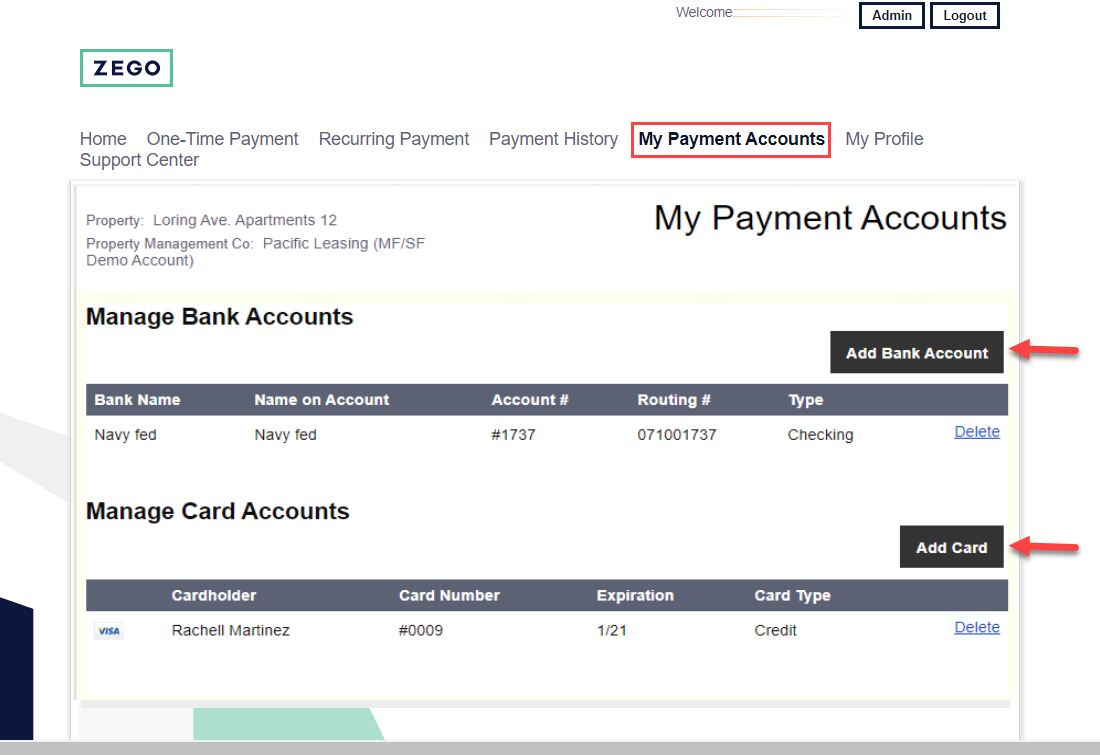 How to Add and Remove Payment Accounts